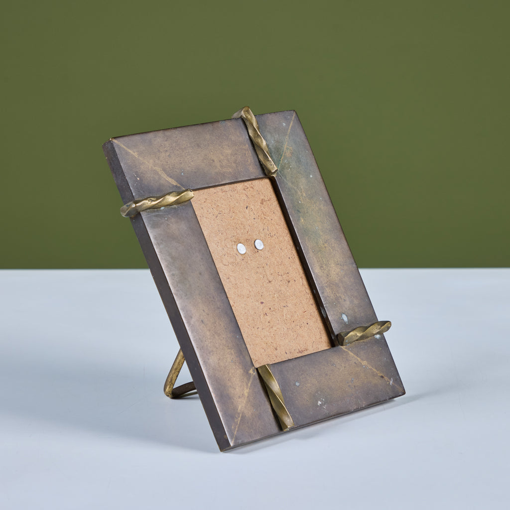 Brutalist Bronze and Brass Picture Frame – DEN