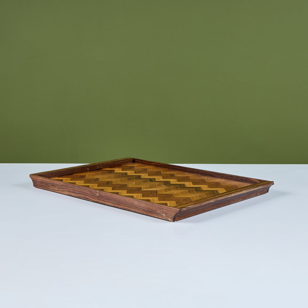 Don Shoemaker Chevron Marquetry Decorative Tray for Señal – DEN