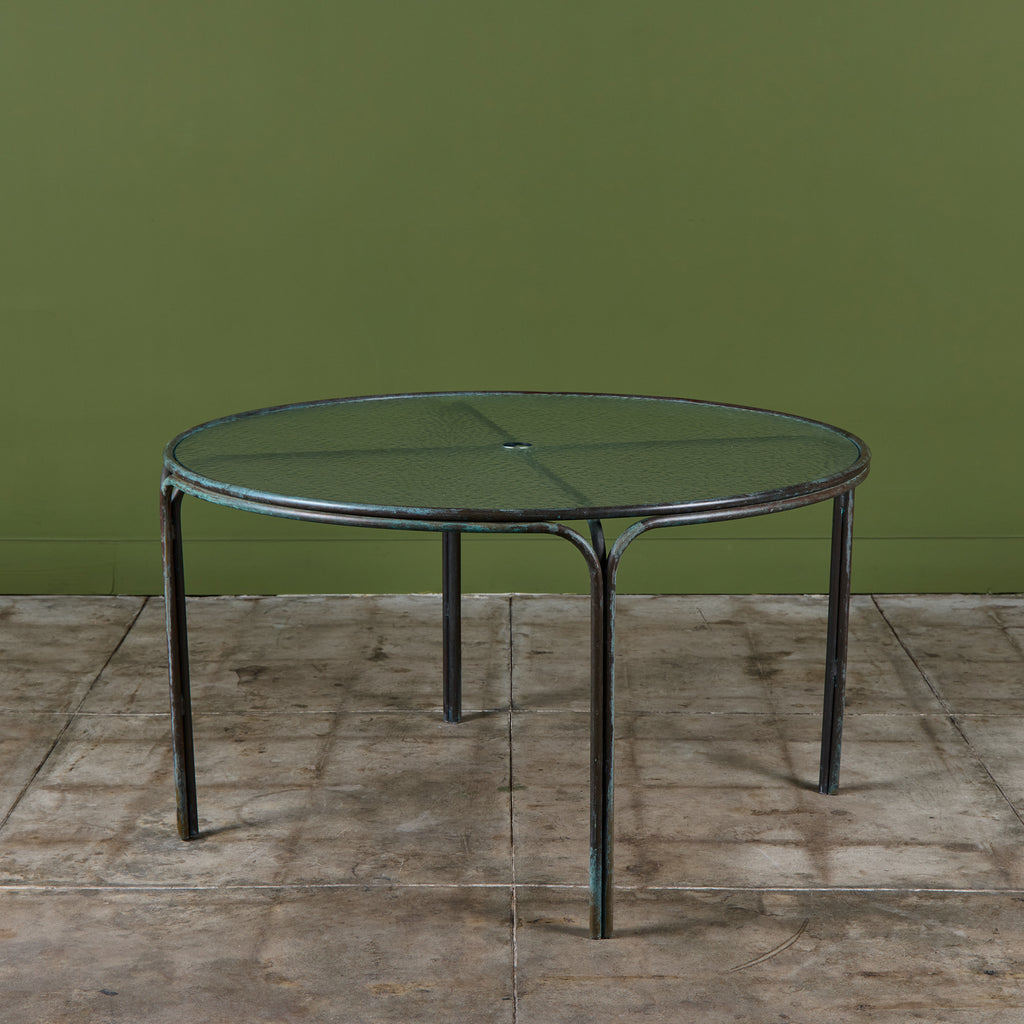 Kipp Stewart Bronze Patio Dining Table with Umbrella Hole for Terra – DEN